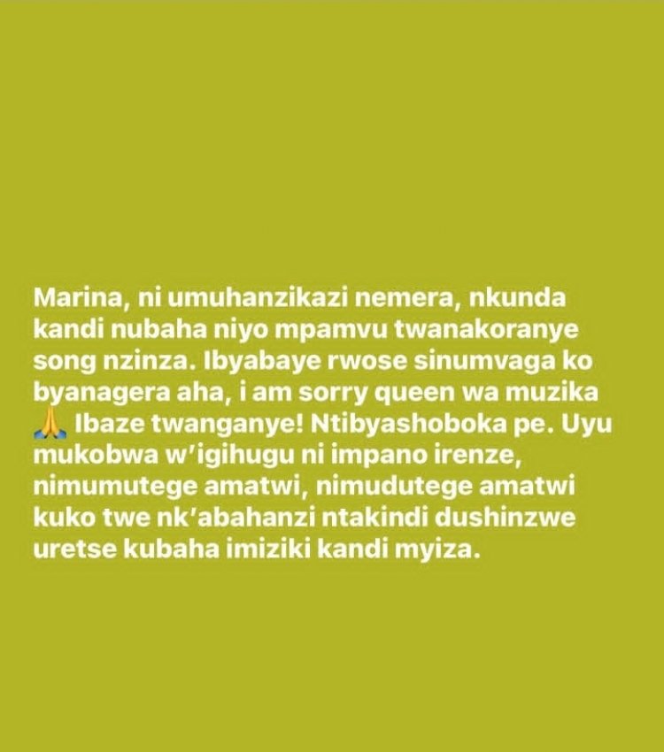 Yampano yemeye icyaha asaba imbabazi Marina - Thechoicelive ...